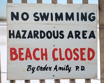 Jaws Beach Closed Sign XL Cross Stitch Pattern PDF Only | Emerald ...